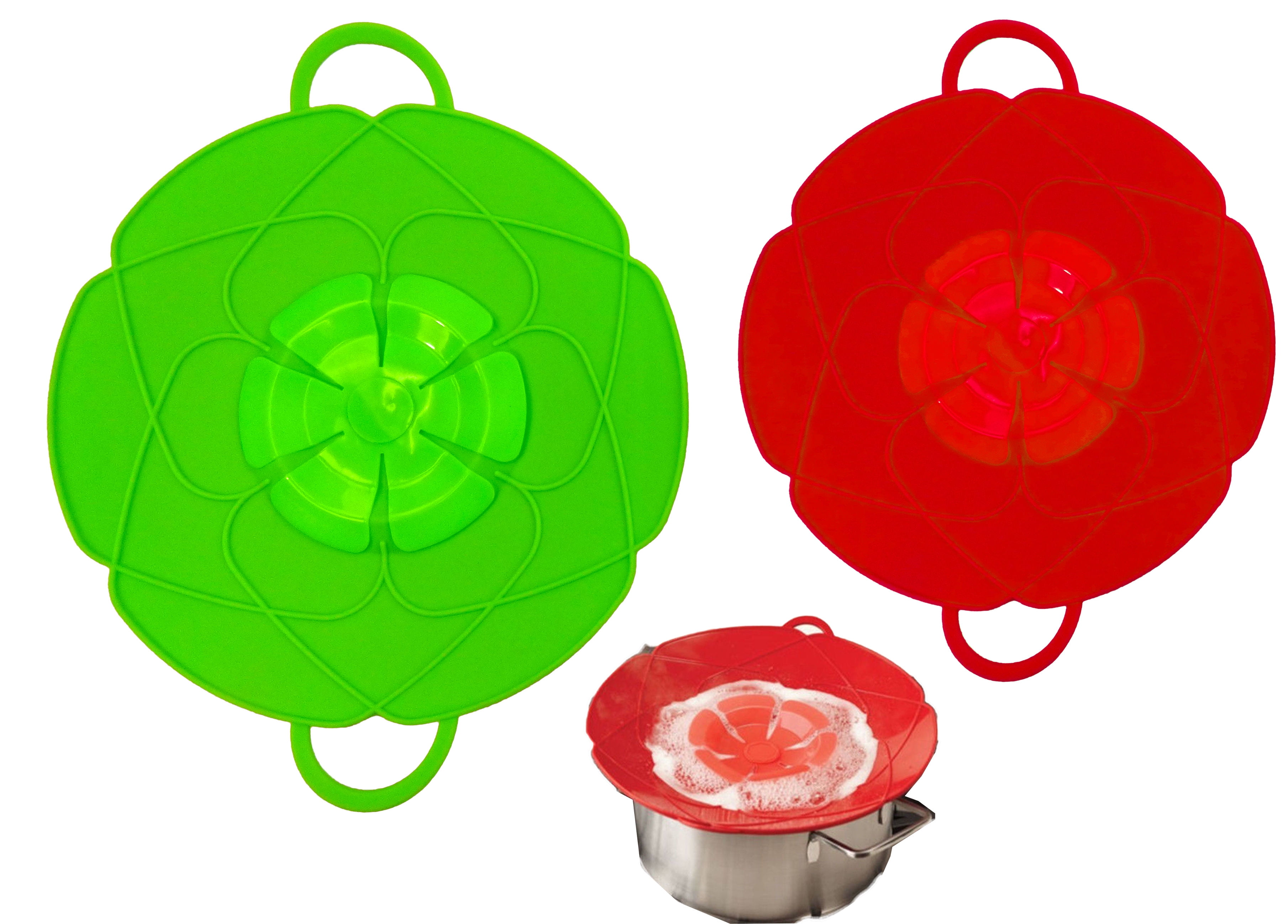 2pc - Silicone Spill Stopper Pot Lid Cover - Boil Overflow Splash ...