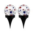 2pc Solar Crackle Ball Lights, Patriotic Lighted Decorations ...