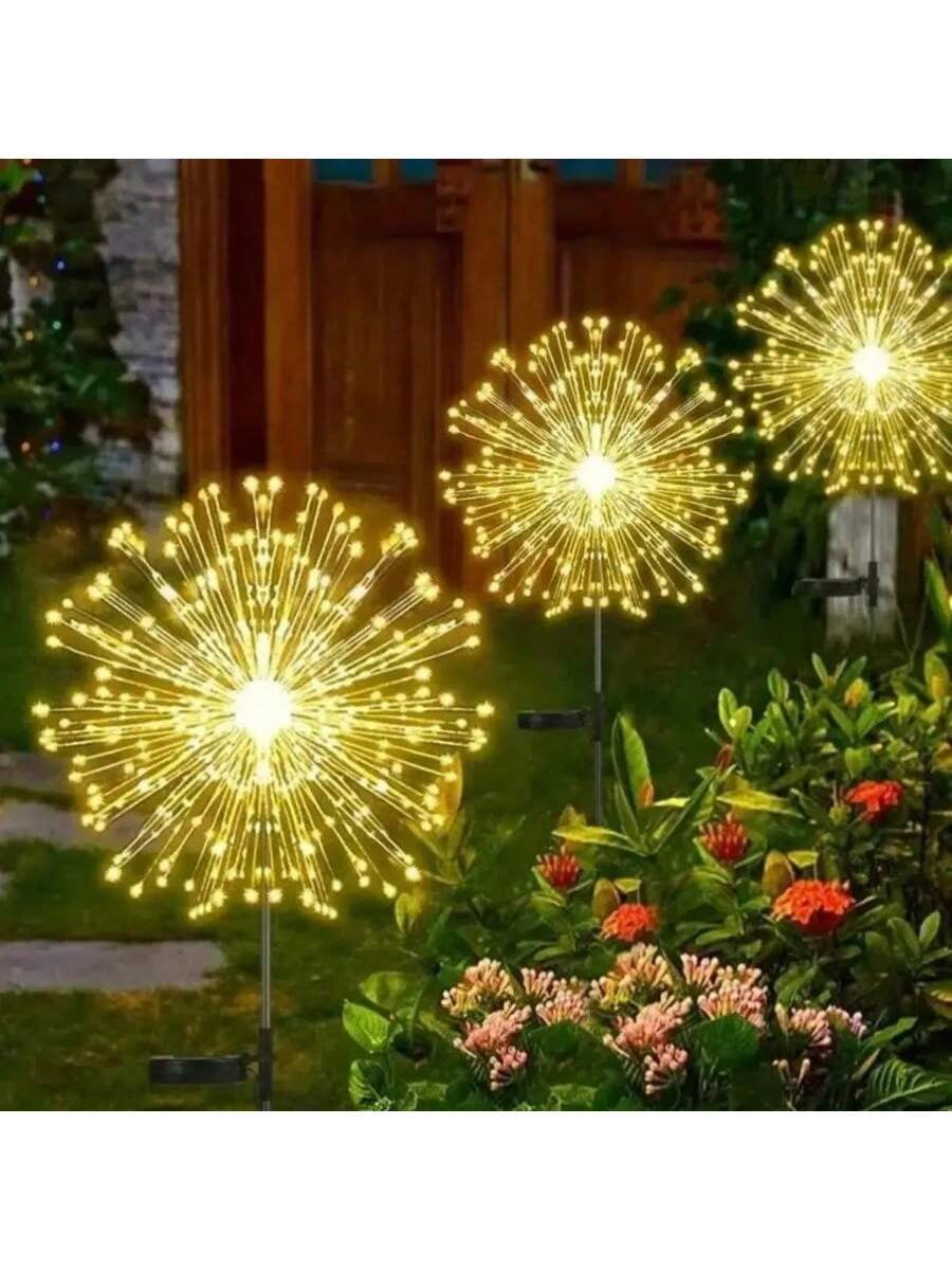 2pc Solar Firework Lights Outdoor Waterproof Christmas Garden Wedding ...