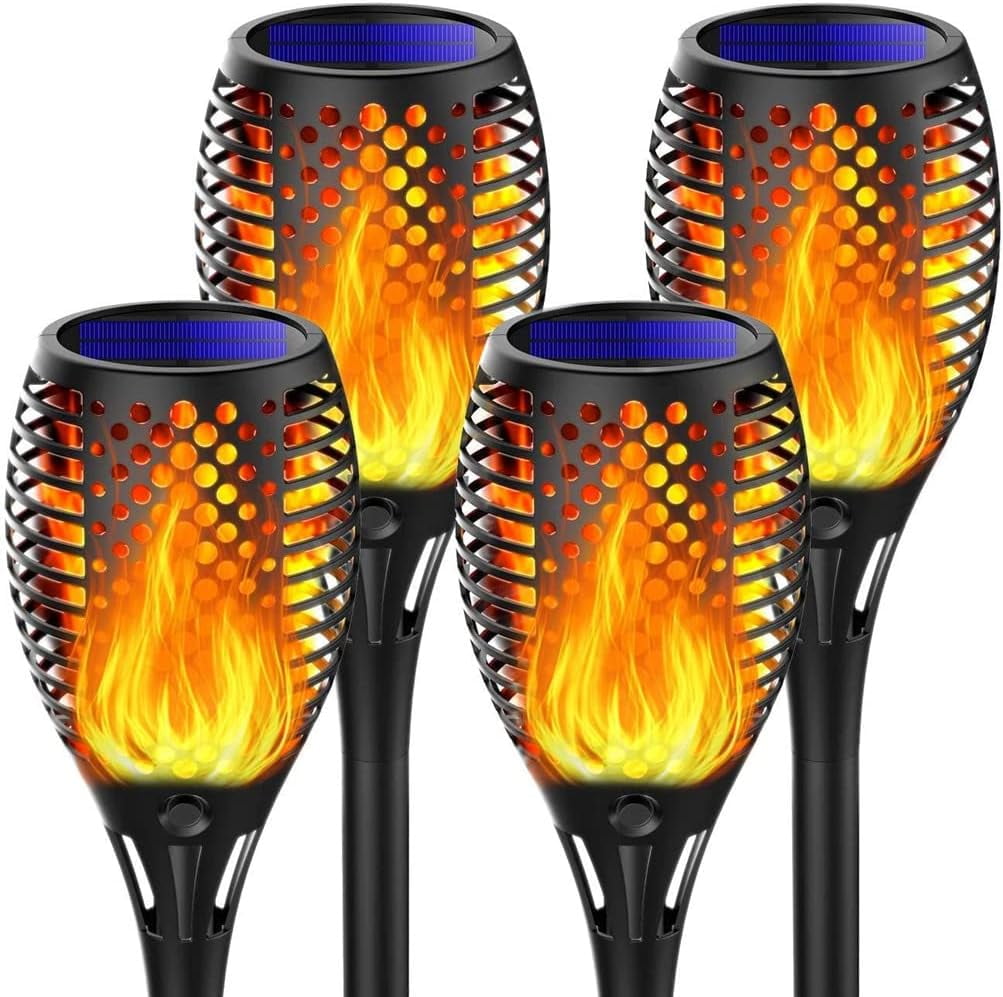 2pc Solar Lights Outdoor, 36 LED Torch Light with Flickering Flame ...