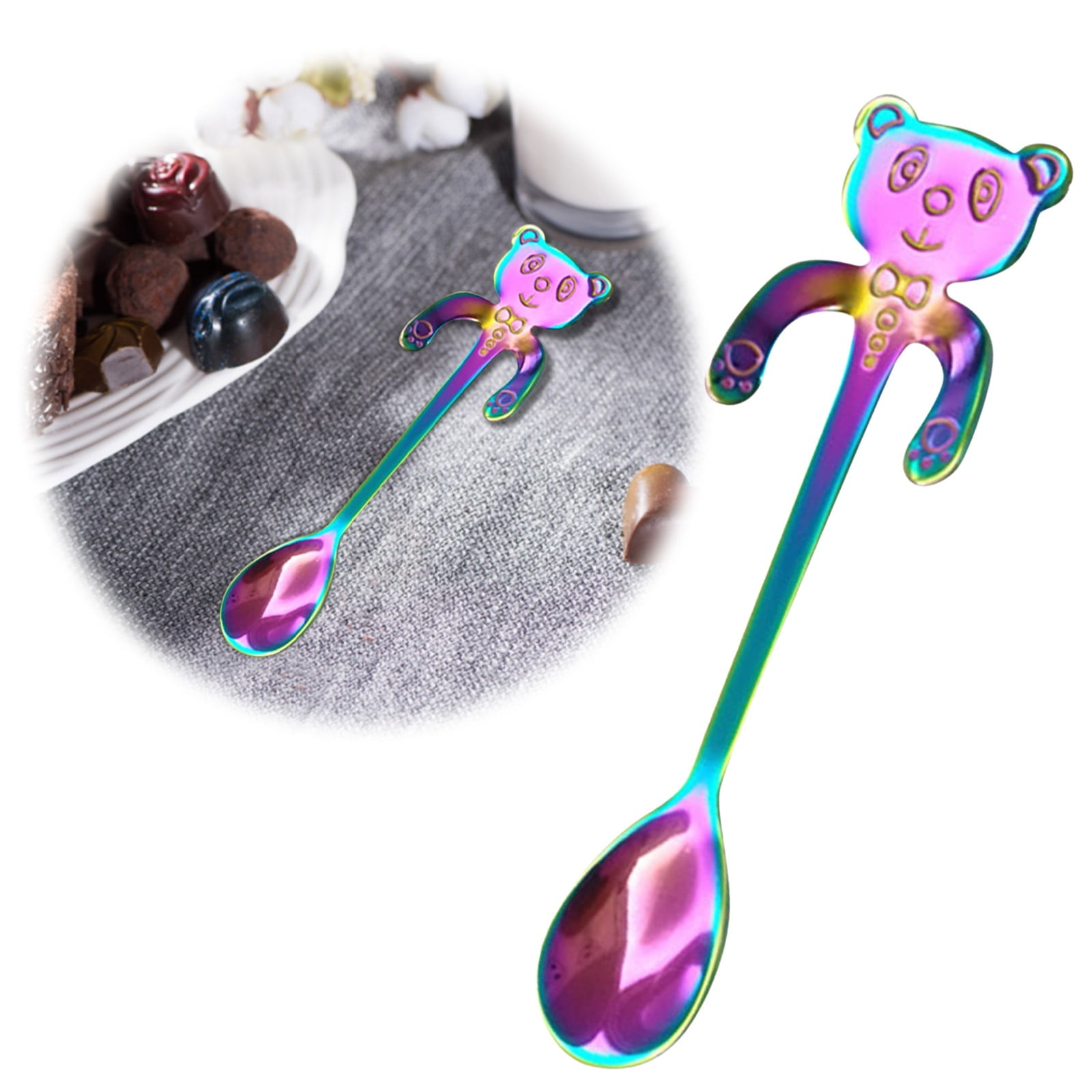2pc Spoon Soup Hanging Spoon Dessert Hugging Sugar Spoon Tea Coffee Cup ...