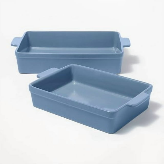 2pc Stoneware Rectangle Baking Dish Set - Walmart Business Supplies