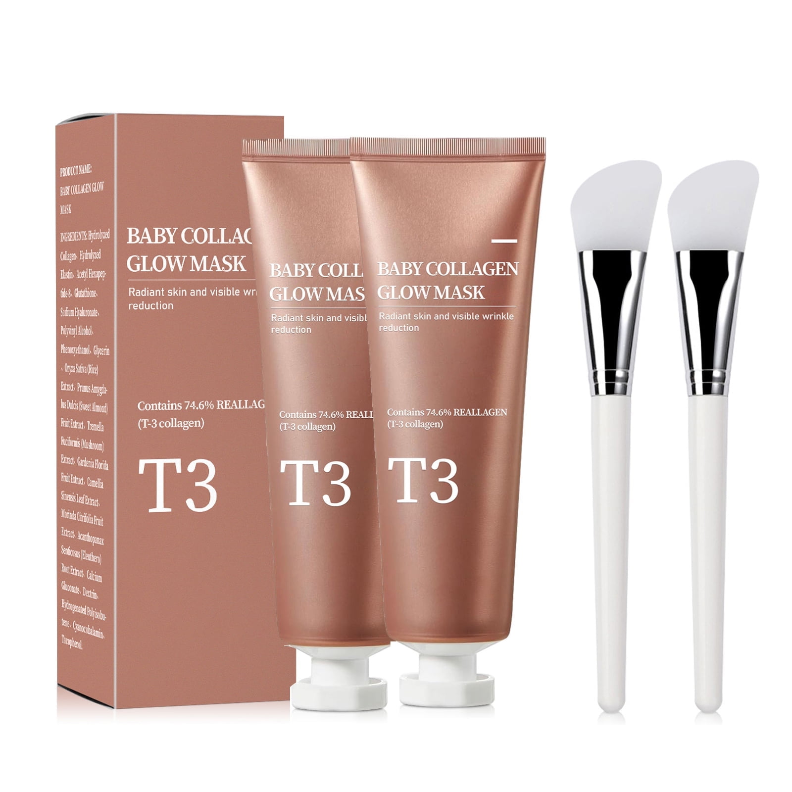 2pc T3 Collagen Mask, Baby Pestlo Collagen Glow Mask, Peel Off Mask ...