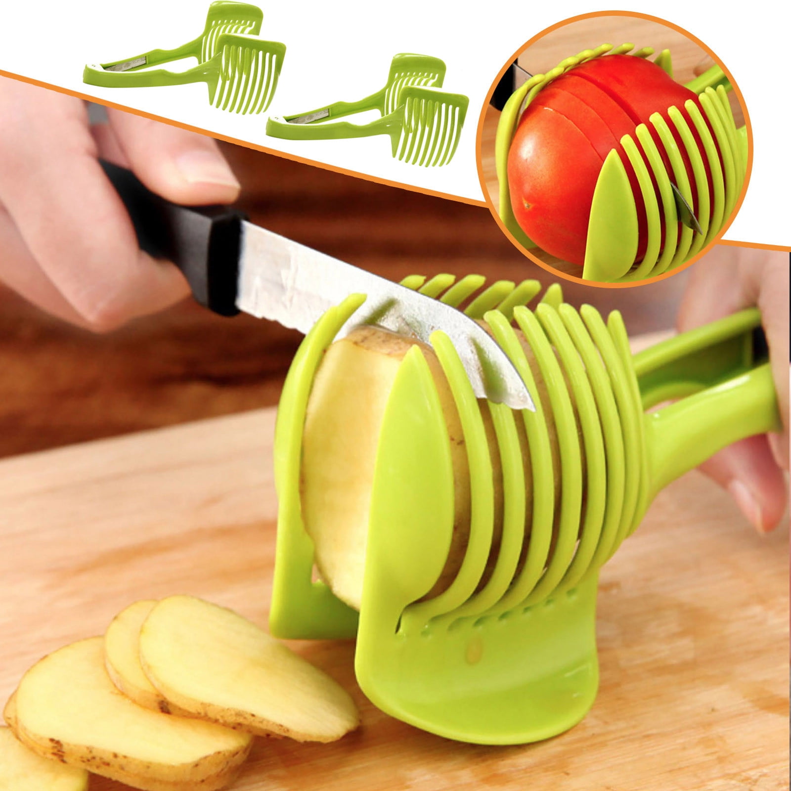 2pc Tomato Slicers Lemon Cutter Kitchen Cutting Aid Holder Tools for ...