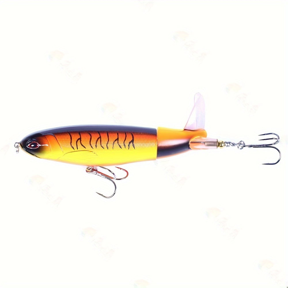 2pc Topwater Pooper Lure, Artificial Bait Hard With Soft Rotating Tail ...