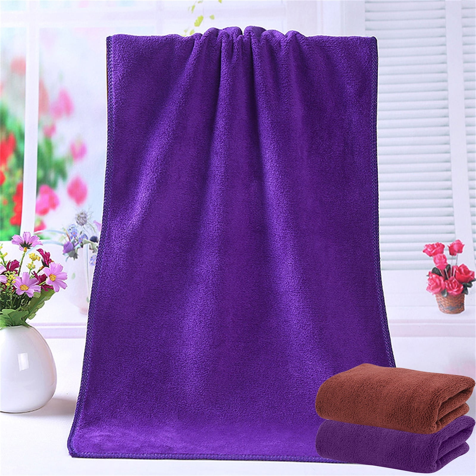 2pc Towel Shower Absorbent Soft Comfortable Towel, Quick-dry Fiber Set, Modern Minimalist, Ultra ...