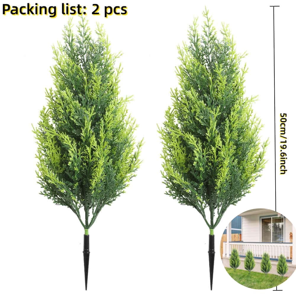2pc UV Resistant No Fade Artificial Persian Fern Grass Ground Stake ...