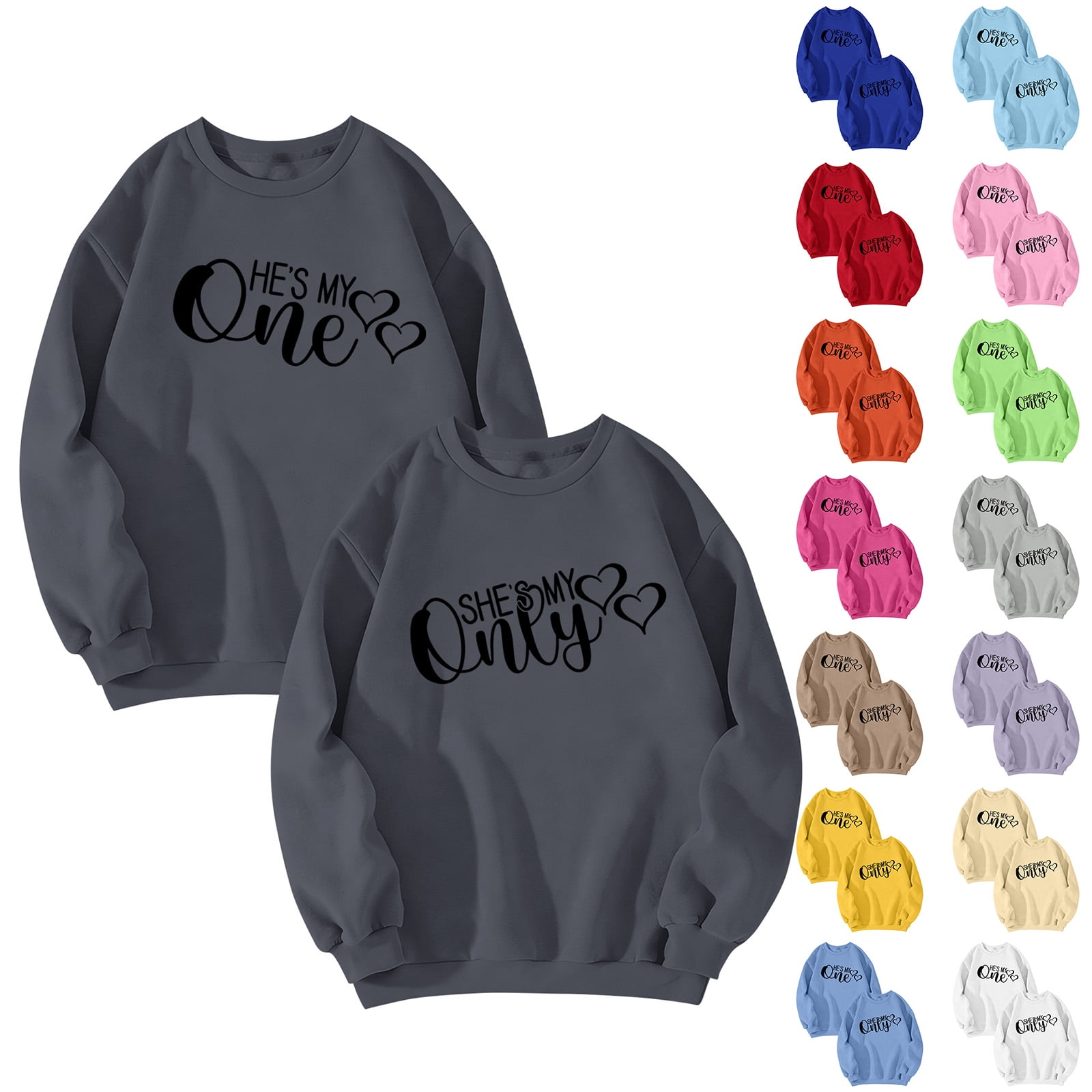 2pc Unisex Matching Hoodies - Soft Fleece Pullover with "He's/She's My ...