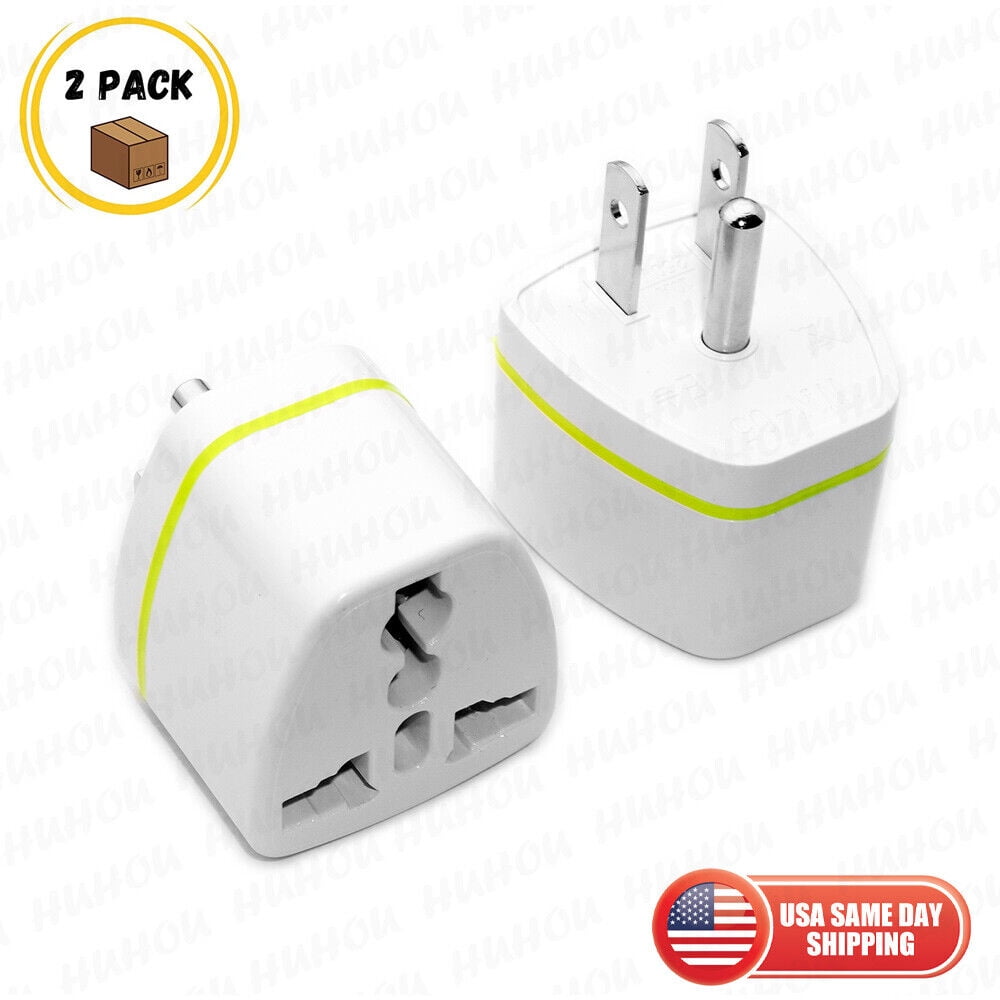2pc Universal Travel AC Plug EU AU UK to US USA Canada DC Adapter ...
