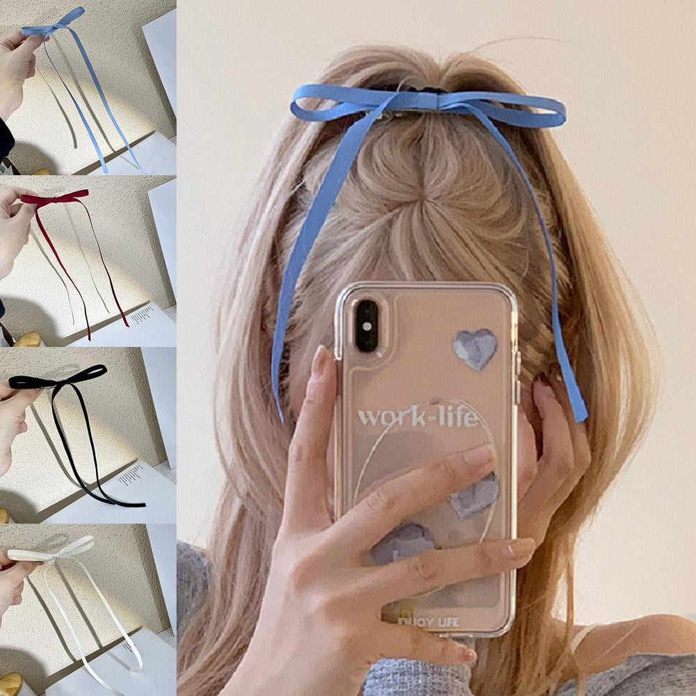 2pc black bow hairpin single braided ribbon bow hairpin streamer sweet ...