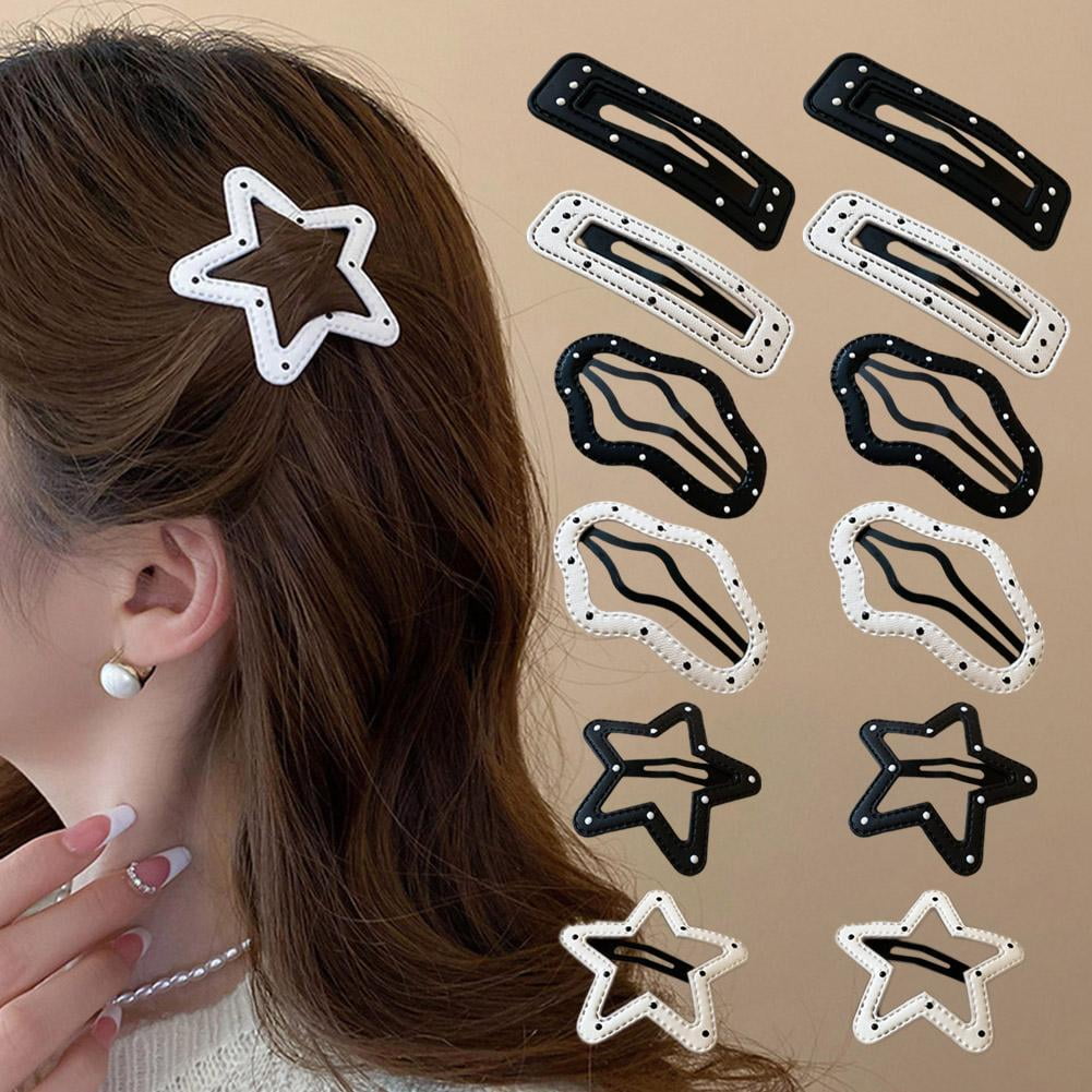 2pc black cloud white polka dot hairpin new black and white polka dot ...