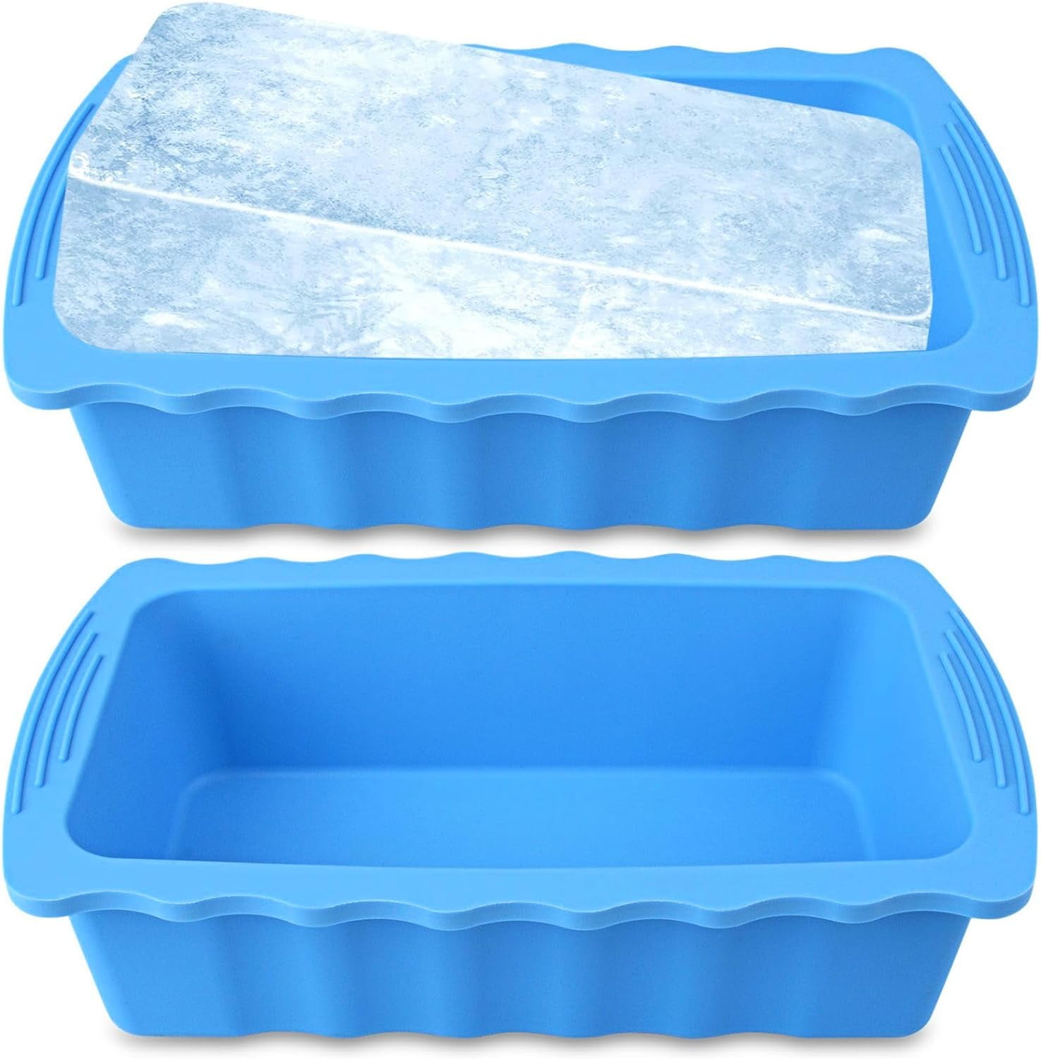 2PC Extra Large Ice Block Molds, 6LB Giant Ice Cube Molds for Plunge ...