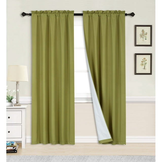2pc set window curtain panel 100% privacy 65% blackout lined bedroom ...