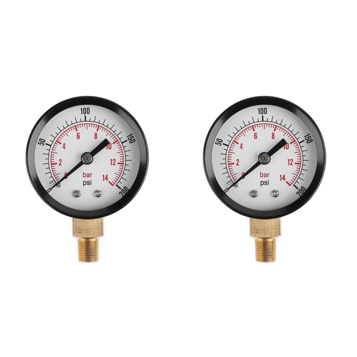 2pcs 0-200psi 0-14bar Utility Vacuum Pressure Gauge for Air Compressor Water Oil Gas - Walmart.com