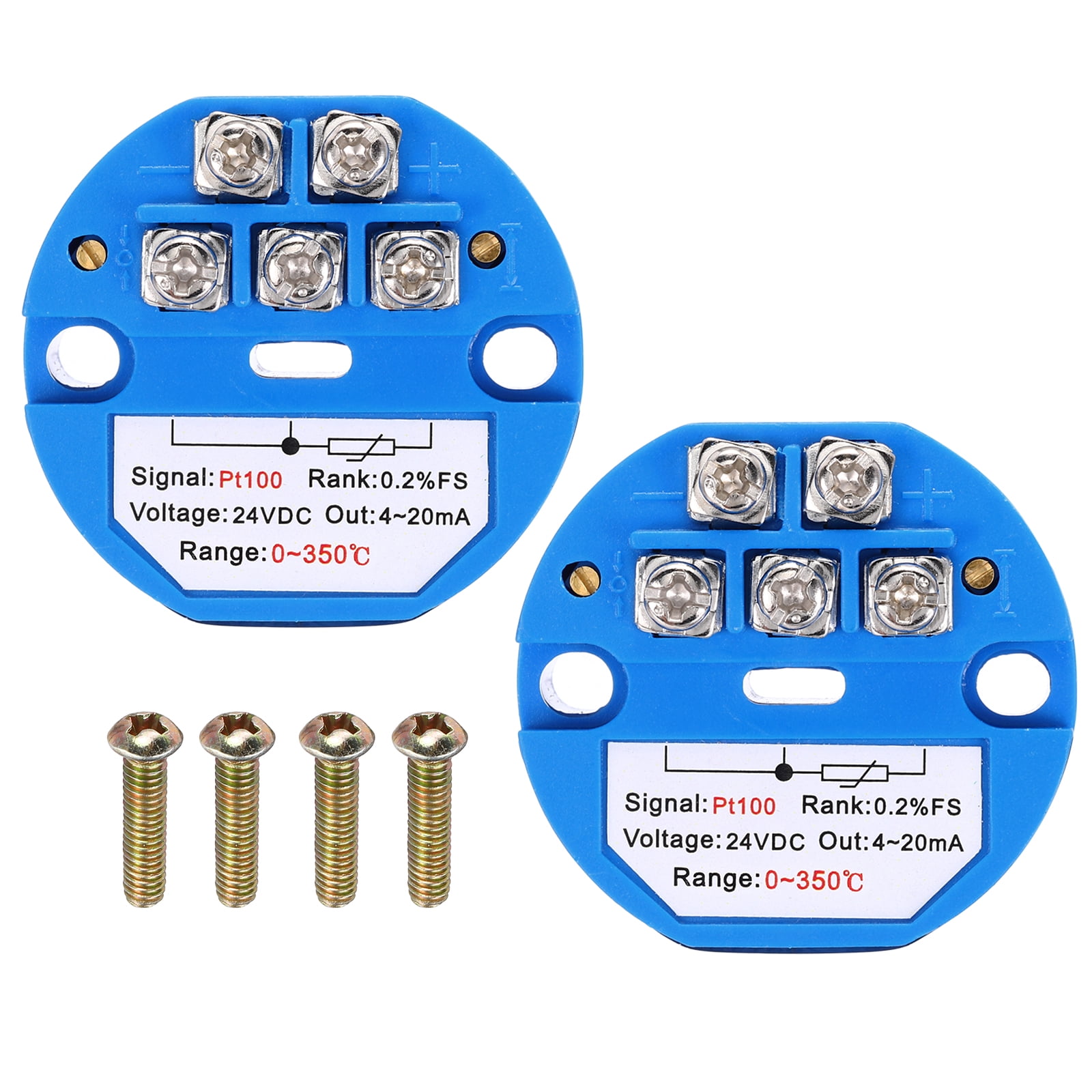 2pcs 0-350C RTD PT100 Temperature Sensor Transmitter Module 4-20MA ...