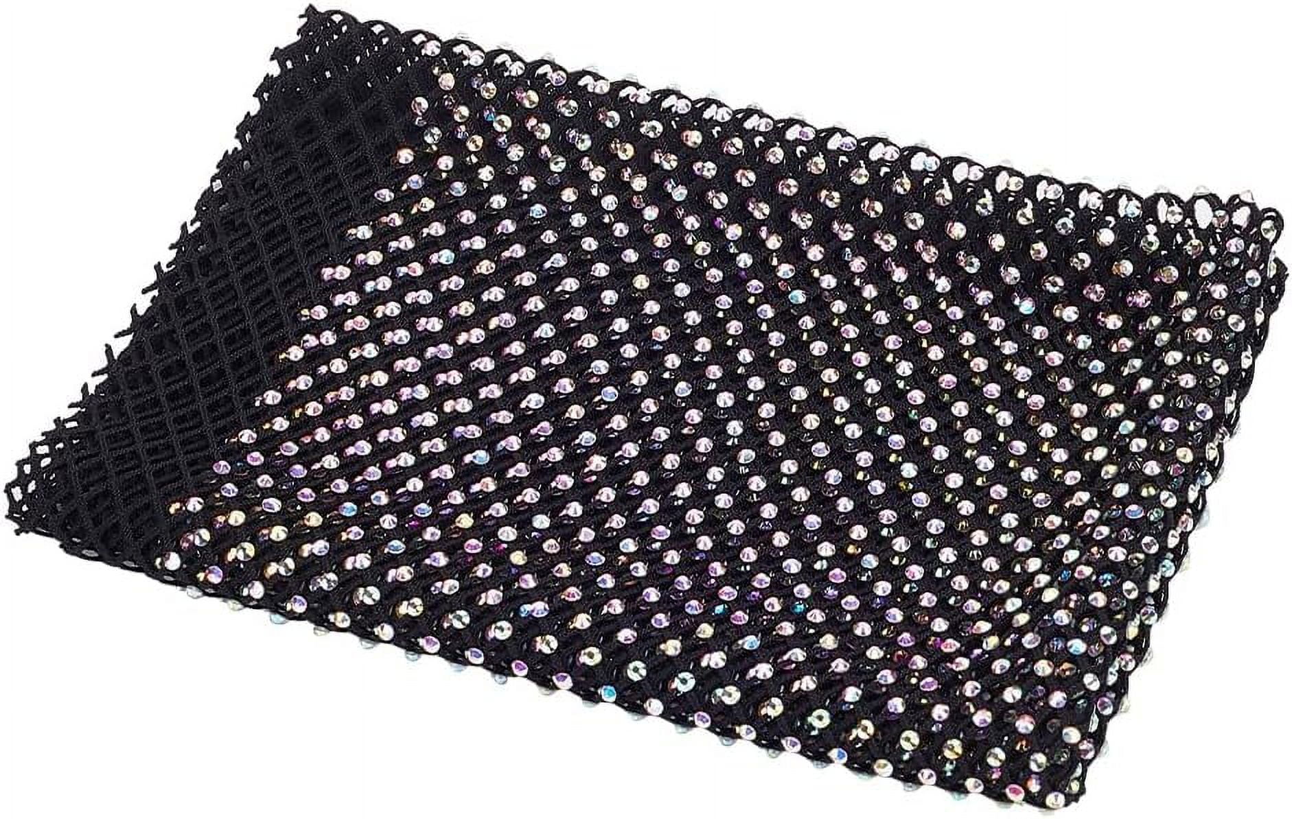 2pcs 0.48yards×11.8inch Iron on Black AB Color Rhinestone Fabric ...