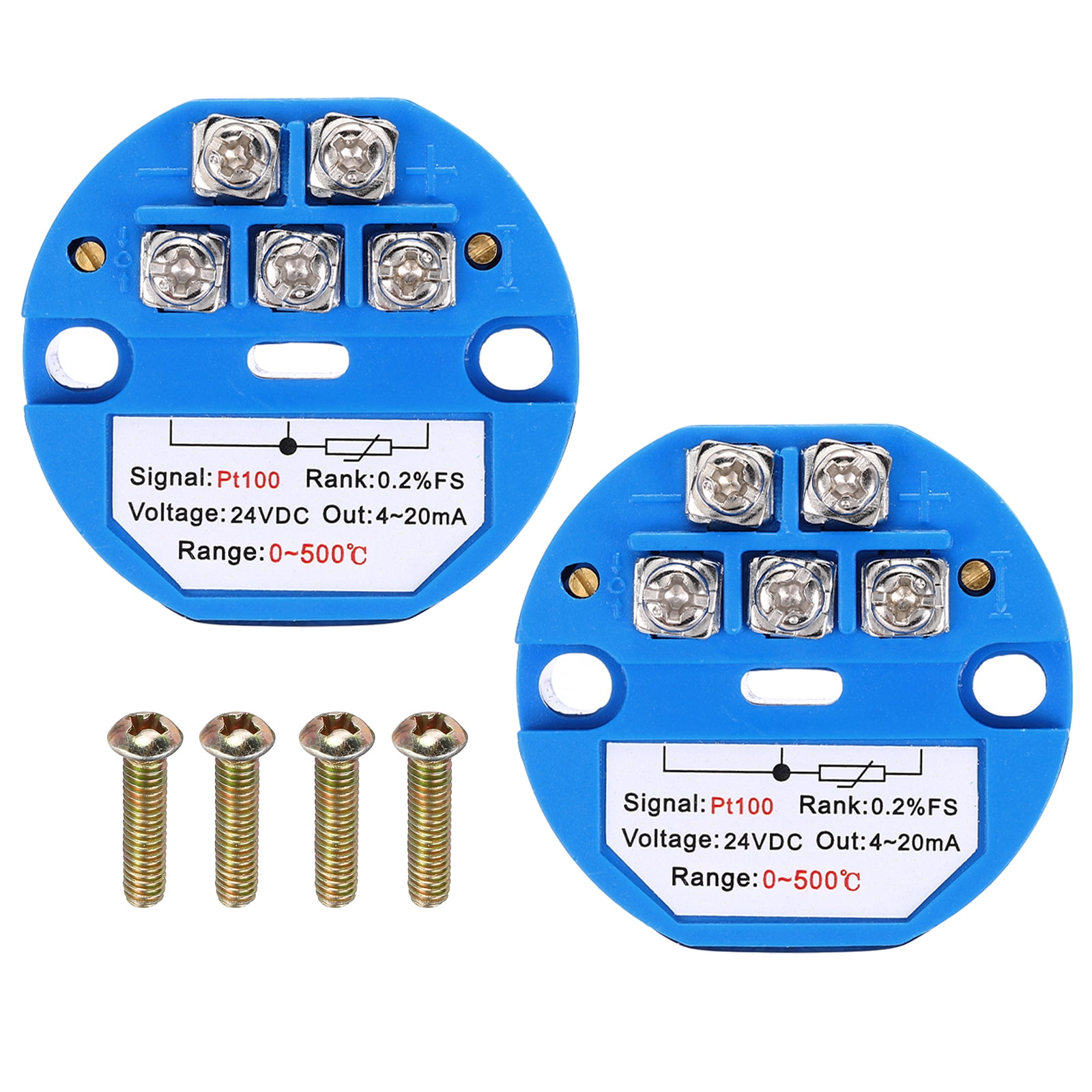 2pcs 0-500C RTD PT100 Temperature Sensor Transmitter Module 4-20MA ...
