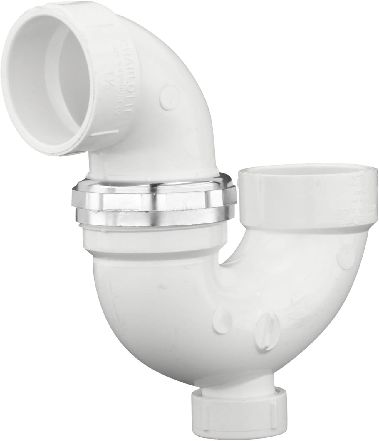 2pcs 1 1/2 DWV P-TRAP W/UNION/C/O&CHROME NUT DWV (DRAIN, WASTE VENT) (1 ...