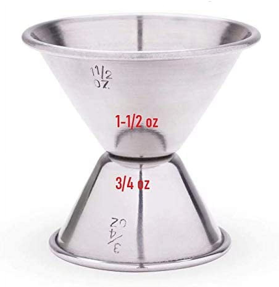 2pcs & 1-1/2 Ounce) Jiggers Double Sided Stainless Steel Portion Control Cocktail Measuring Shot ...