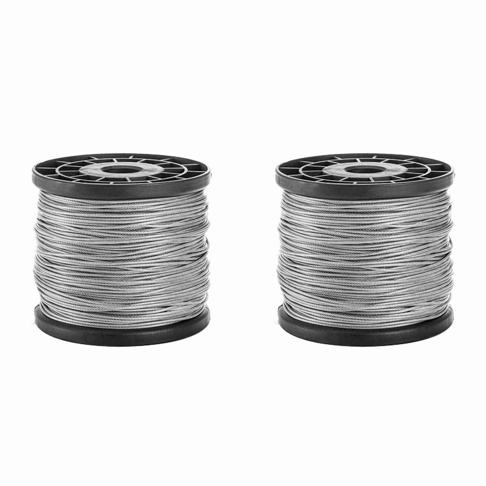 2pcs 1/16Inch X 500Feet Wire Rope Cable, Braided Stranded Aircraft ...