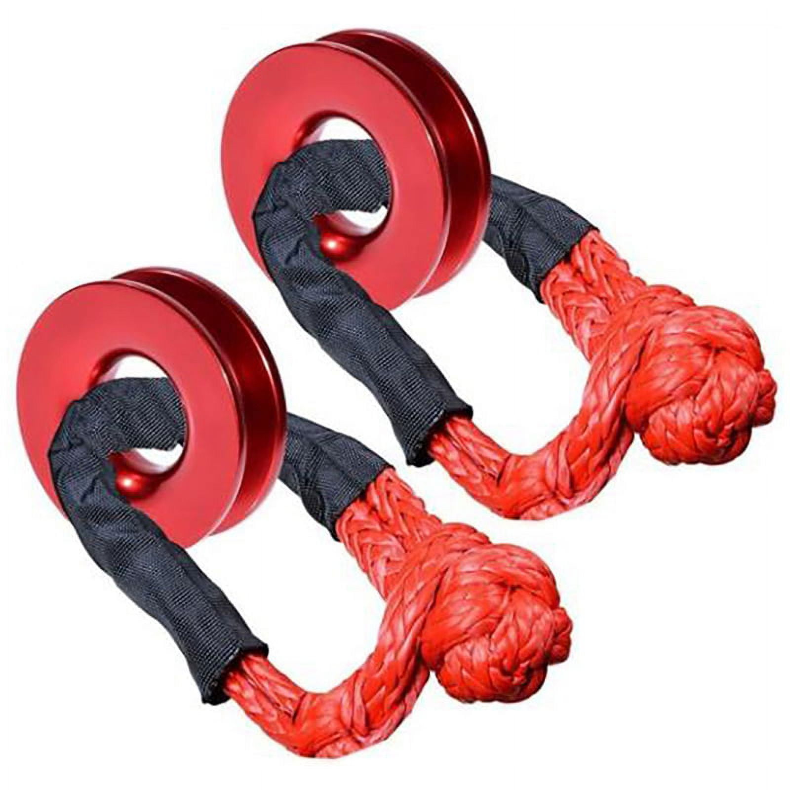 2pcs 1/2 Inch Synthetic Shackle Winch Rope + Recovery Snatch Ring ...