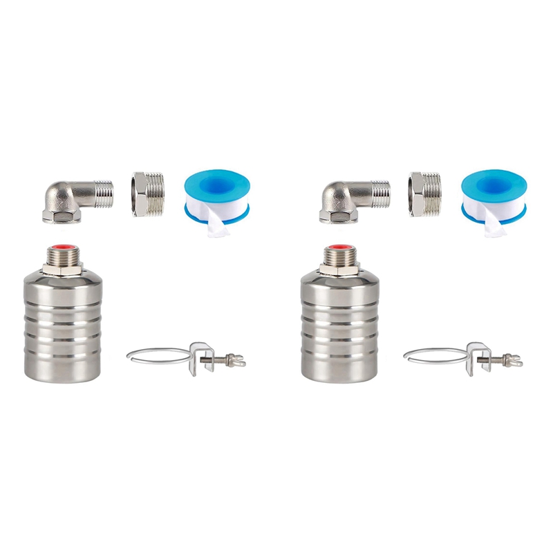 2pcs 1/2 Inch to 3/4 Inch Water Float Valve,304 Stainless Steel Fully ...