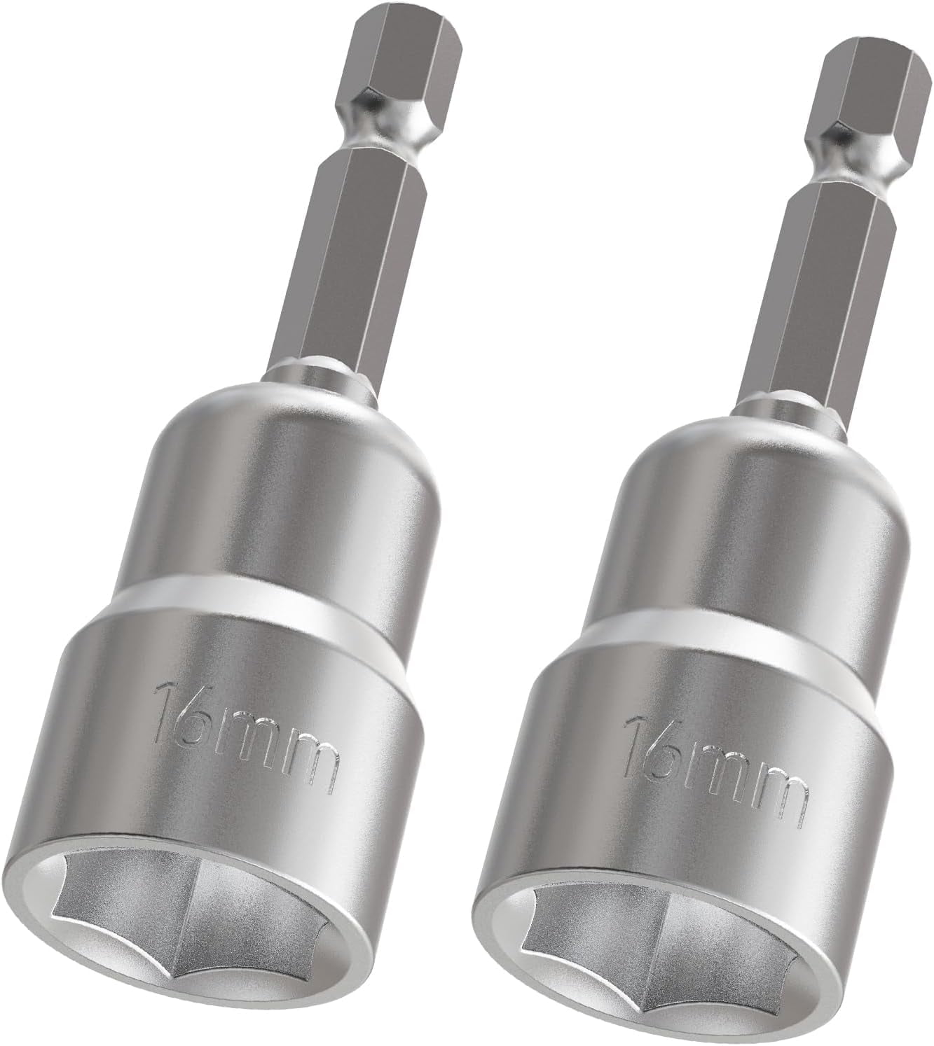 2pcs 1/4" Hexagonal Shank Socket 17/16/15/12/10/8mm Magnetic Power Nut ...