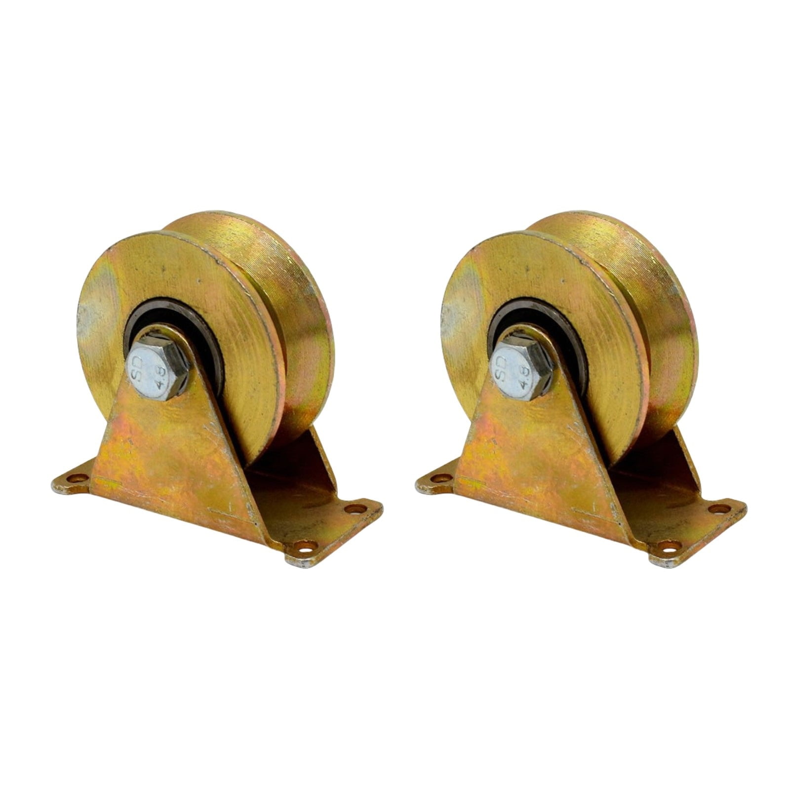 2pcs 1.5in V-Groove Wheel Sliding Gate Casters Heavy Duty Rigid Roller ...