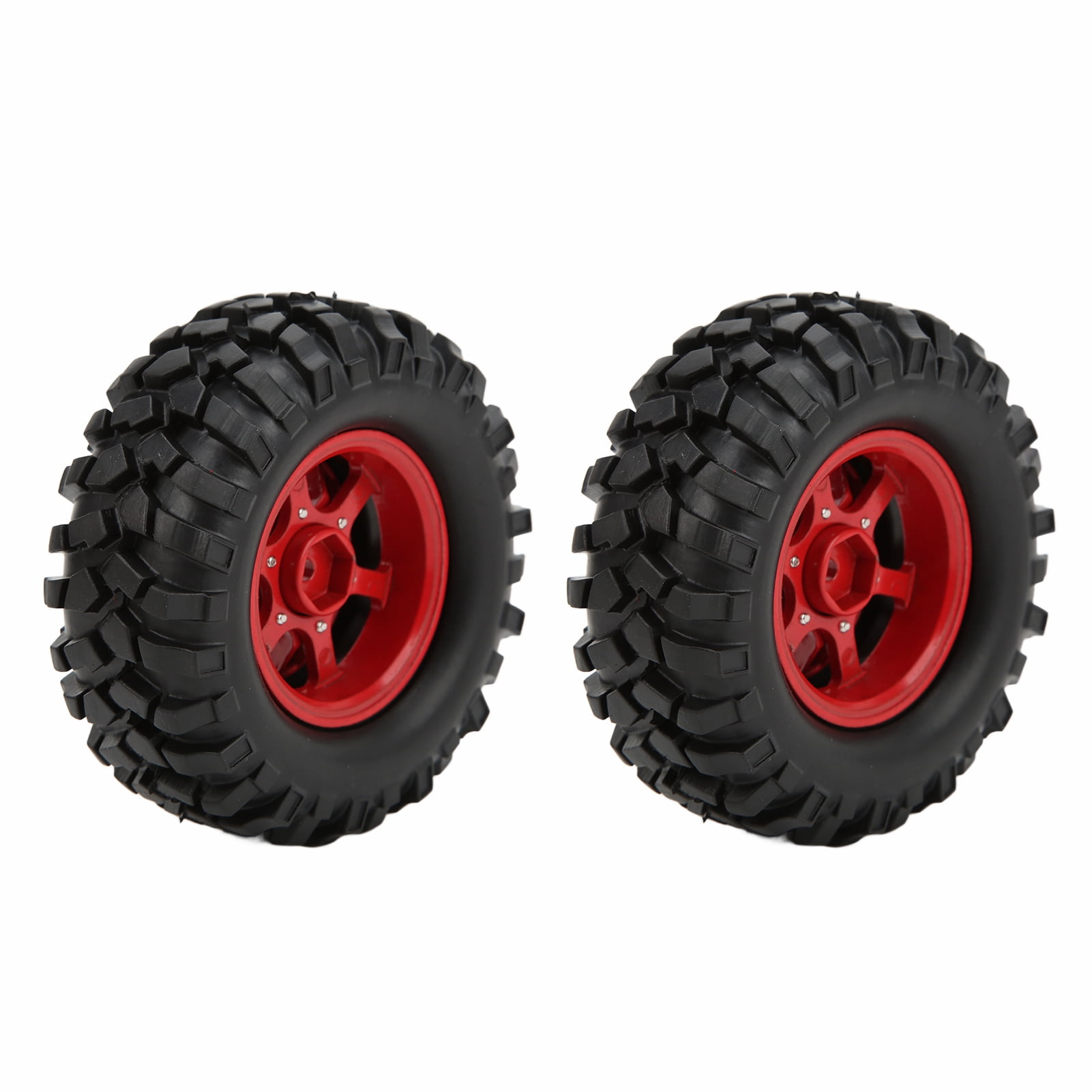 2pcs 1.9 Inch 96mm Rubber Tires with Alloy Wheel Rims for Axial SCX10 1 ...