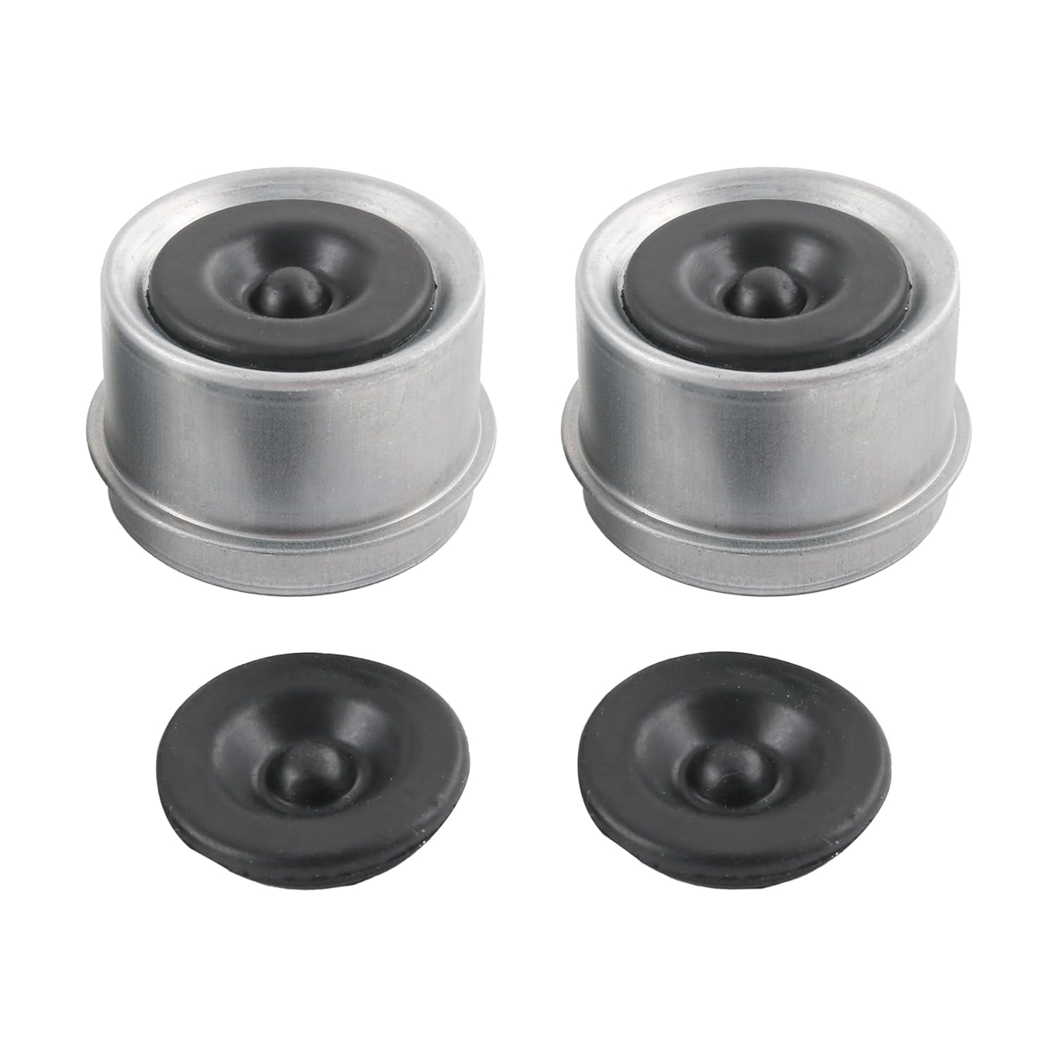 2pcs 1.98'' Trailer Axle Dust Cap Cup Grease Cover Hub with Extra 2 ...