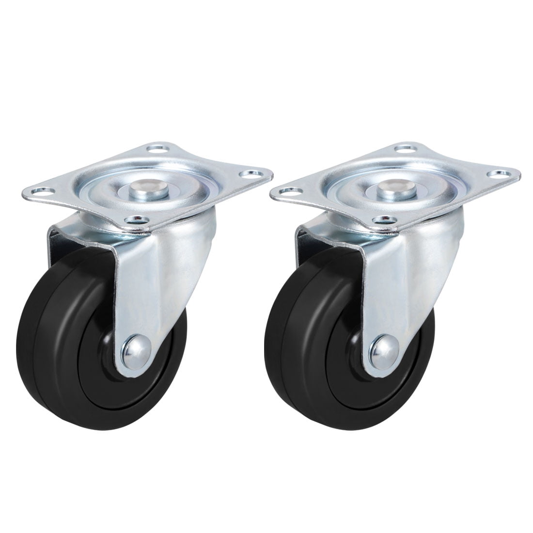 2pcs 1 Inch Swivel Casters Wheels Rubber Top Plate Mounted Caster Wheel ...