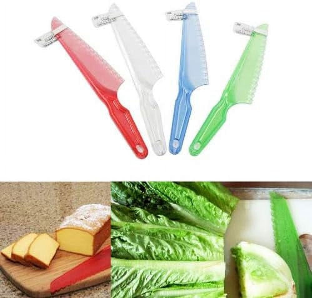 2pcs 1 Lettuce Knife Plastic Serrated Cut Bread Salad Cake Blade ...
