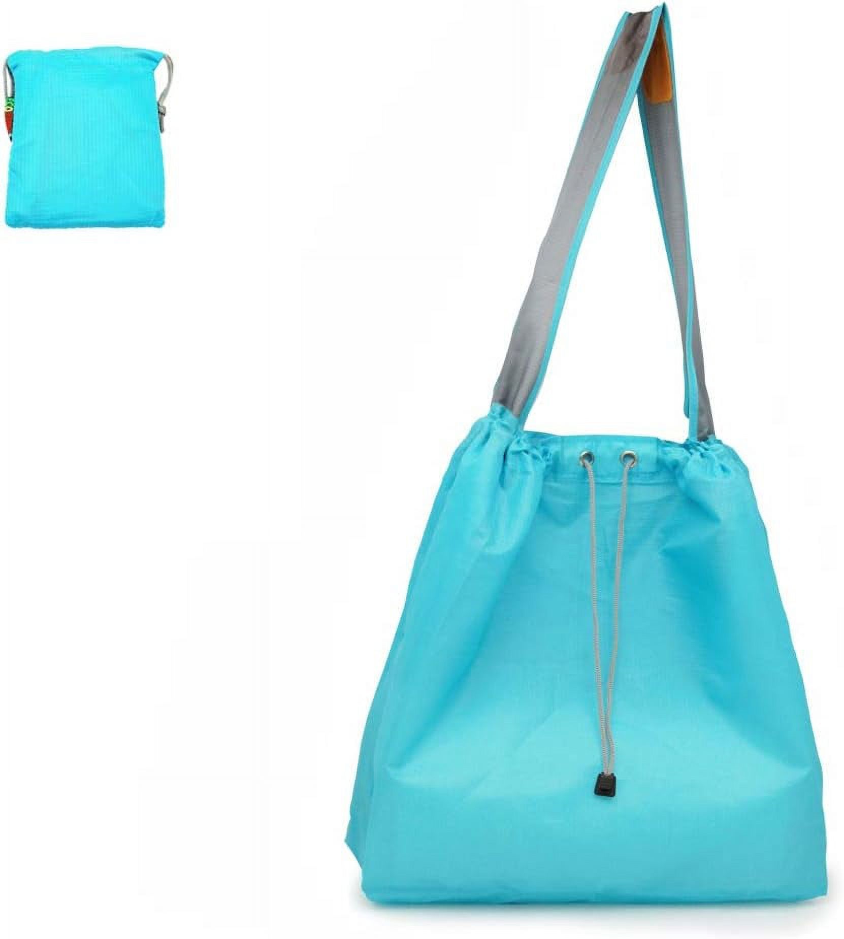 2pcs 1 Pack Ripstop Foldable Reusable Grocery Shopping Bag with Pouch ...