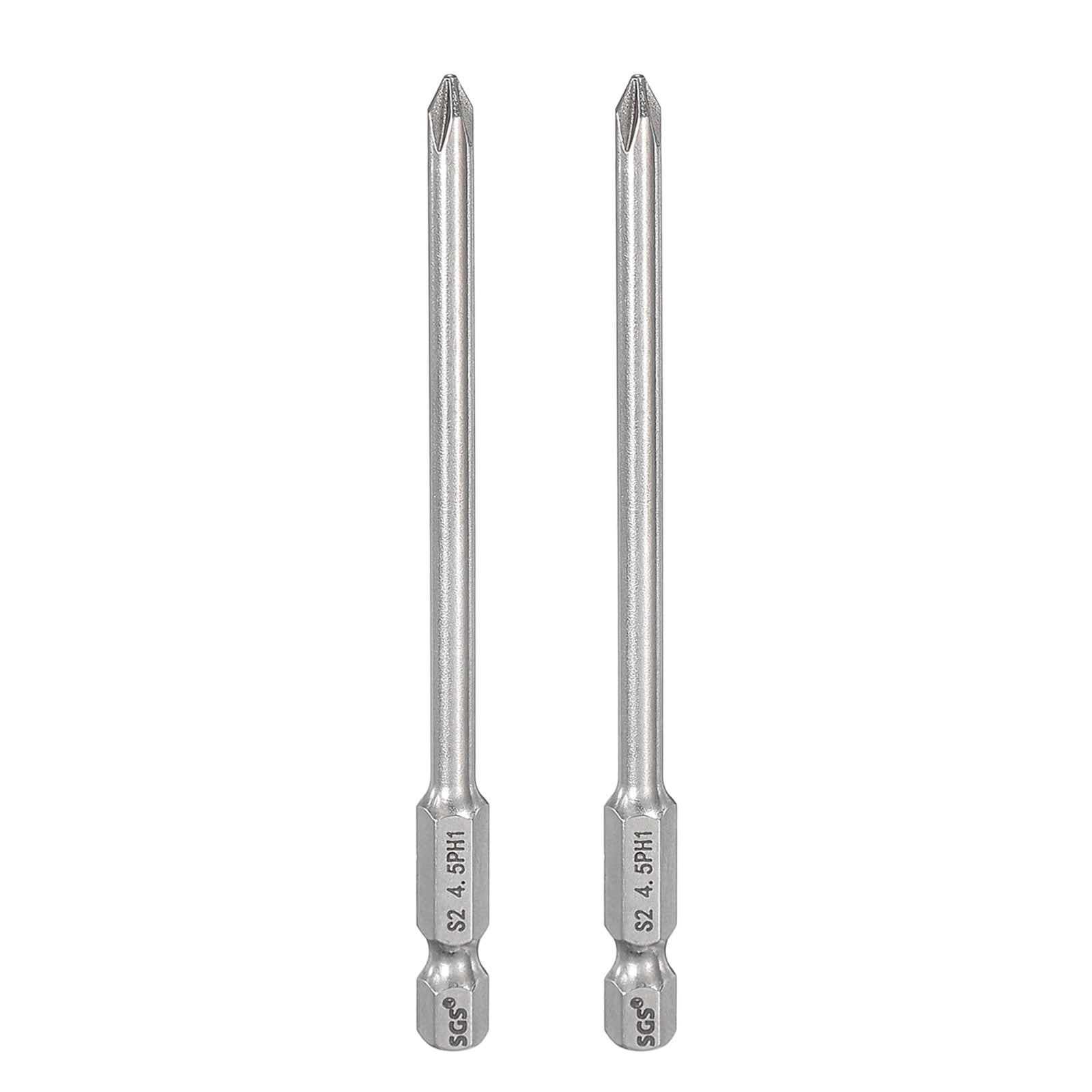 2pcs #1 Phillips Screwdriver Bit PH1 1/4" Hex Shank 4" (100mm) Long 0. ...