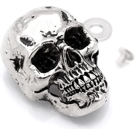 2pcs 1" x 1 3/8" Skull Screw Back 3D Concho Ghost Leather Craft ...