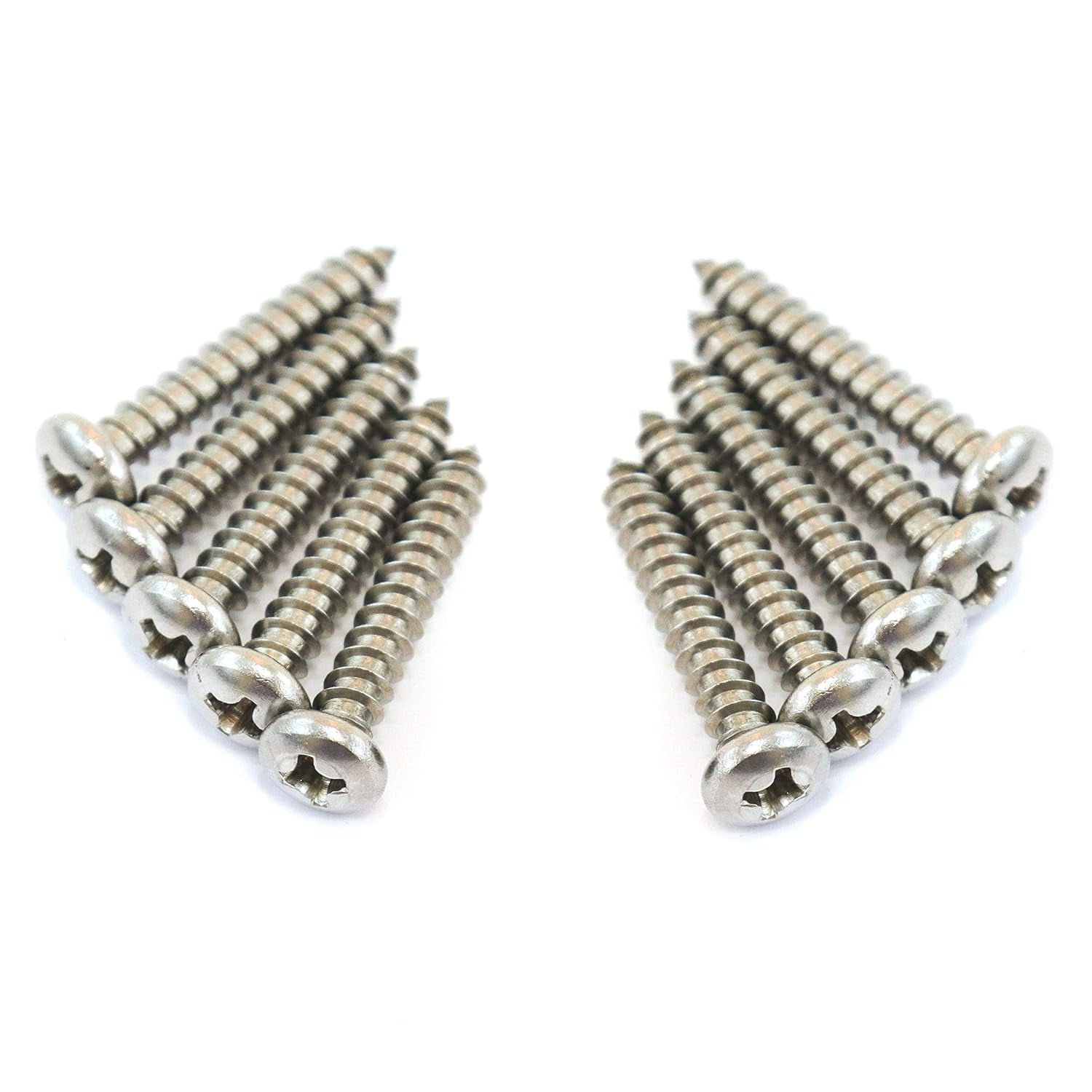 2pcs 10 Marine Pan Head Self Tapping Set Type A No. 8 x 1 Inch 304 SS ...