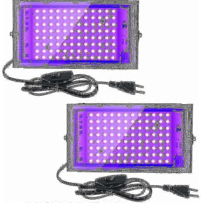 2pcs 100w Uv Led Floodlight Blacklight Ip65 Waterproof, Ultraviolet Led ...