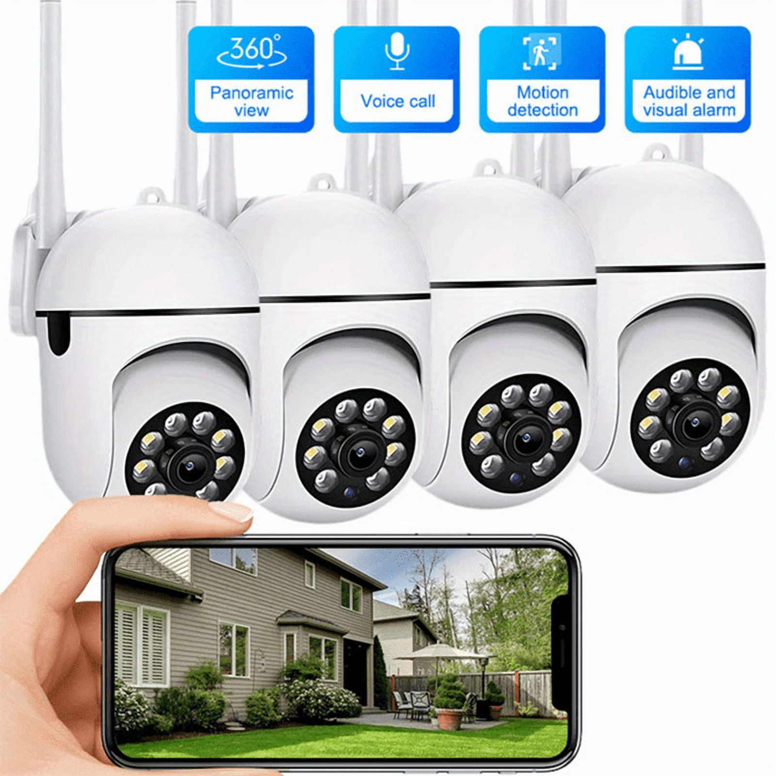 2pcs 1080P Smart Dome Cameras, Wireless WIFI Camera, PTZ Camera, Smart ...