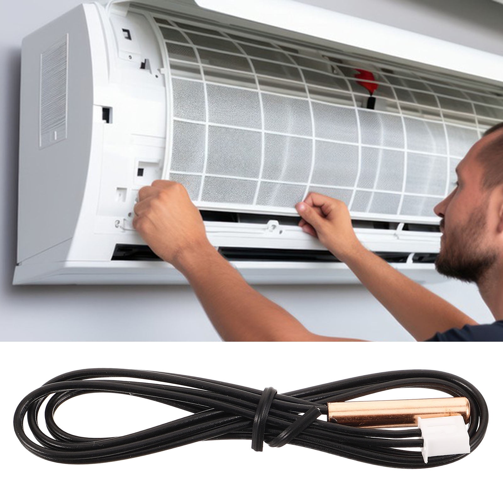 2pcs 10K Copper Head Sensor Probe Replacement AC Thermostat Sensor Air ...