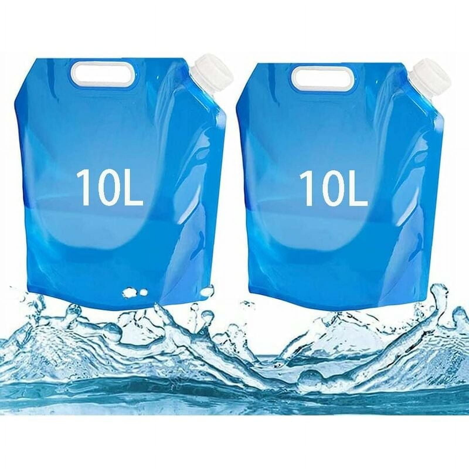 2pcs 10L Poche à Eau Pliable,Bidon d'eau Poche d'eau Portable,Poche Sac à Eau Sac d'eau Pliable ...