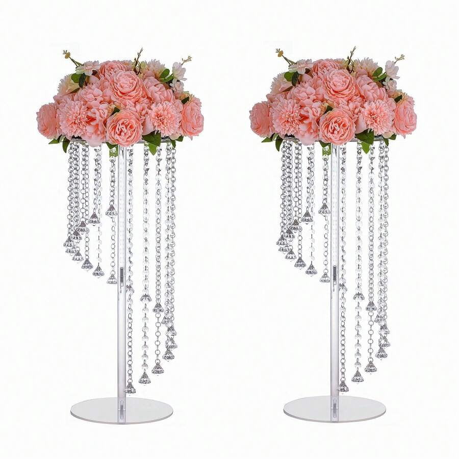 2pcs/10pcs Flower Vases Wedding Centerpieces, Acrylic Vase Stands For ...