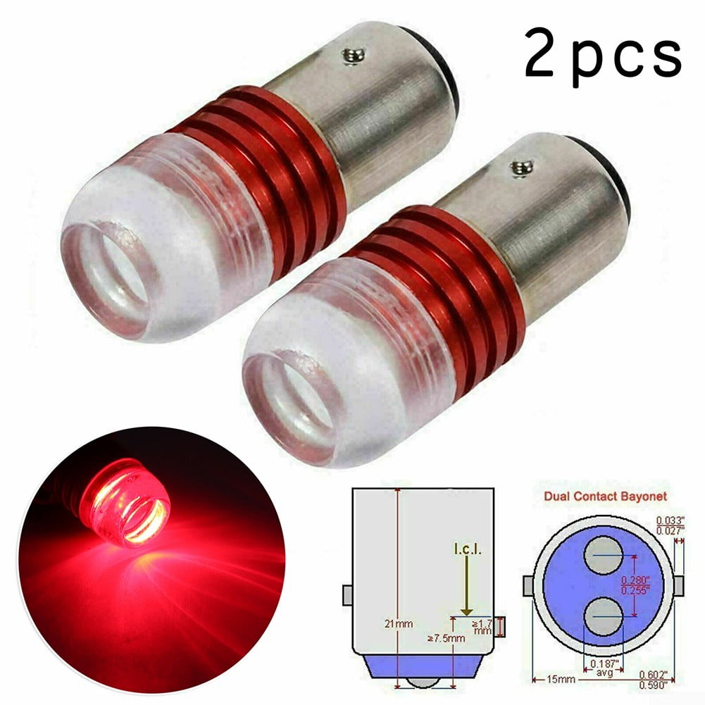 2pcs 1157 7528 2357 LED Red Flashing Strobe Bulbs For Rear Tail Brake ...