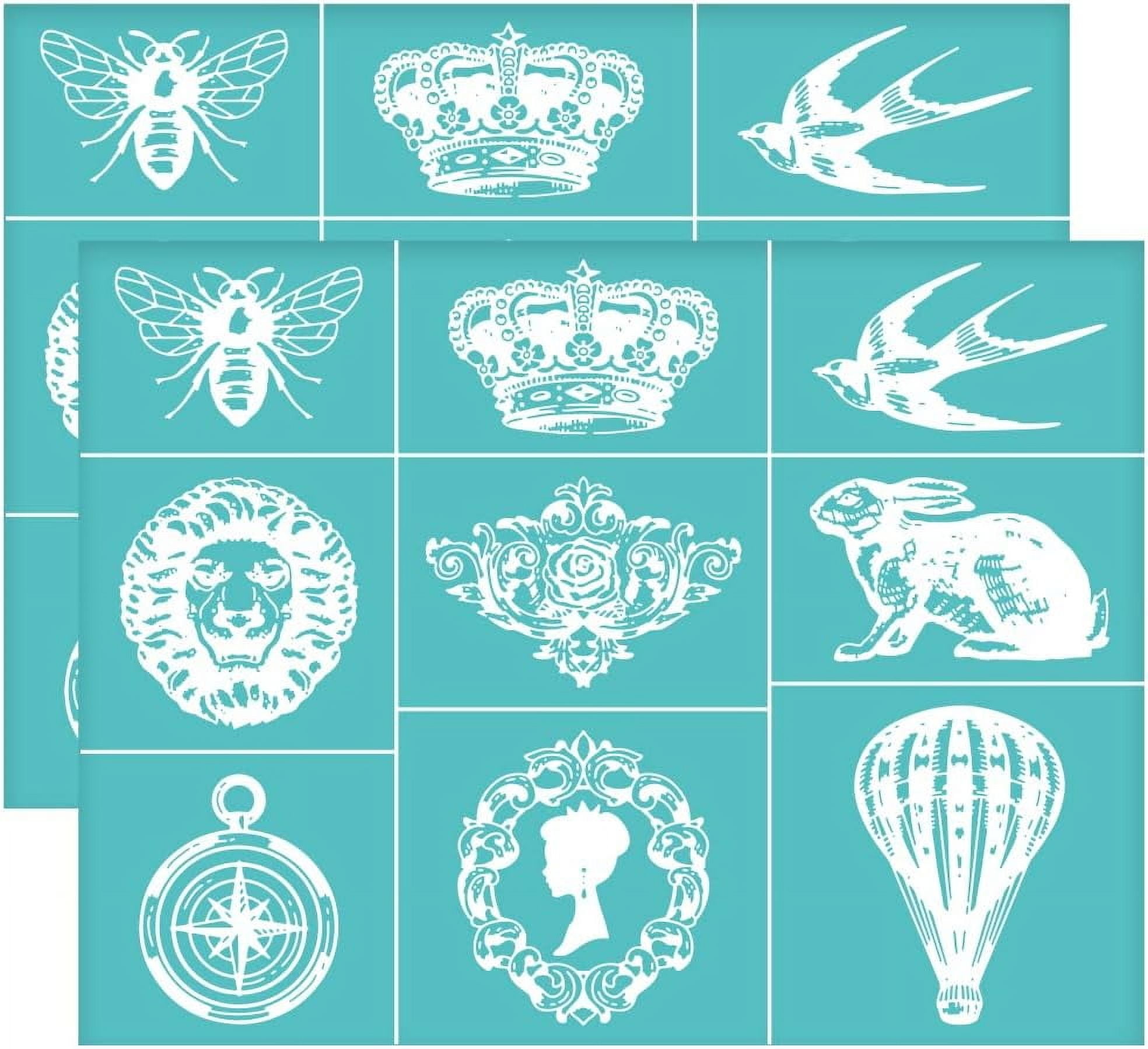 2pcs 11x8.6 Inch Self-Adhesive Silk Screen Printing Stencil Rabbit Bee ...