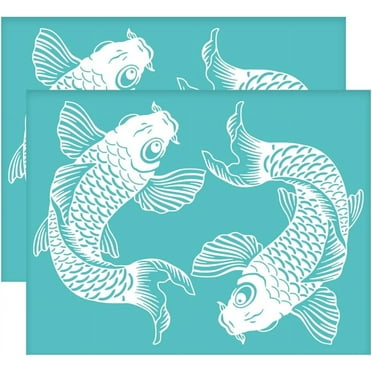 2Pcs Self-Adhesive Silk Screen Printing Stencil Sea Turtle Pattern Silk ...