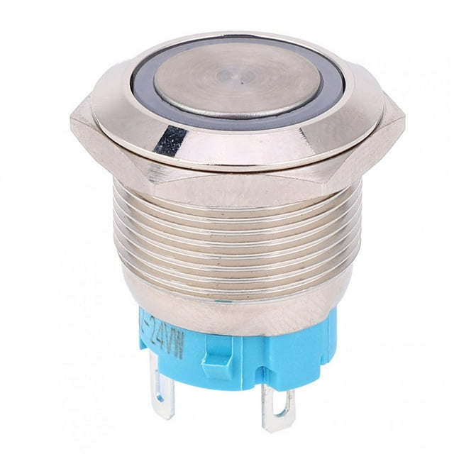 2pcs 12~24VDC 19mm Self Locking Push Button Switch 1NO 4PIN Metal ...