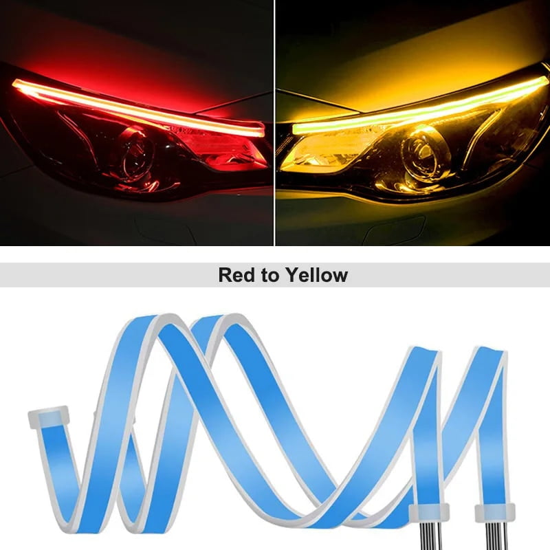 2pcs 12V LED DRL Car Daytime Running Light Flexible Waterproof Strip ...