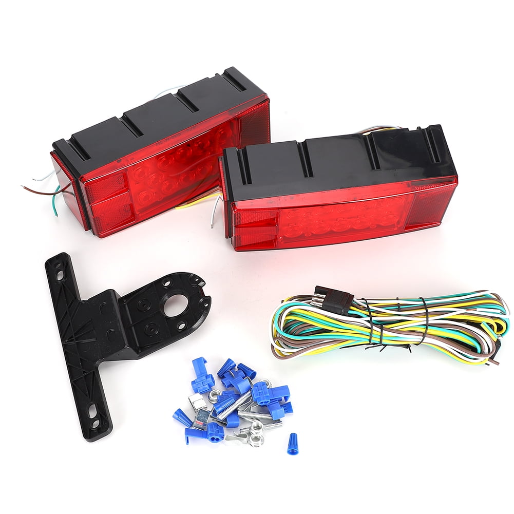 2pcs 12V Trailer Taillight LED Rear Light Lamp Kit Rectangular Shape ...