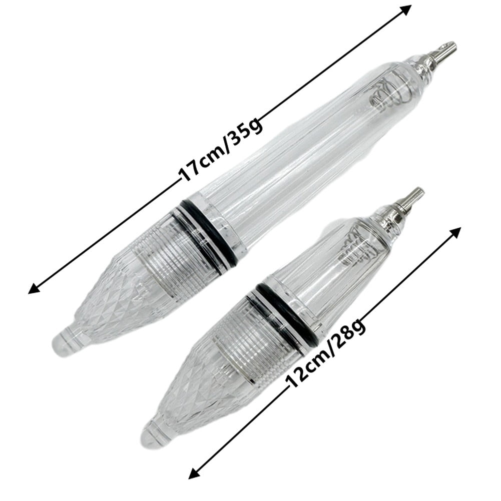 2pcs 12cm+17cm LED Fishing Flash Light Bait Deep Drop Attractive Bait ...
