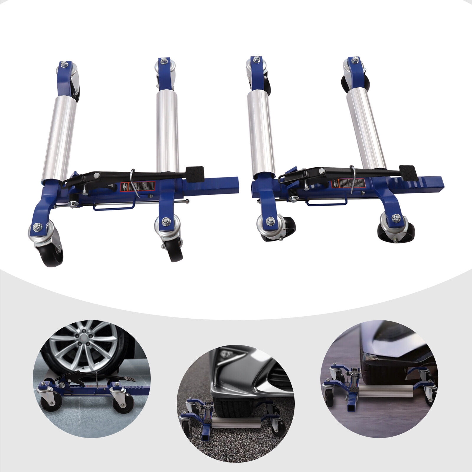 2pcs 1300lbs Hydraulic Positioning Auto Vehicle Moving Car Wheel Dolly ...