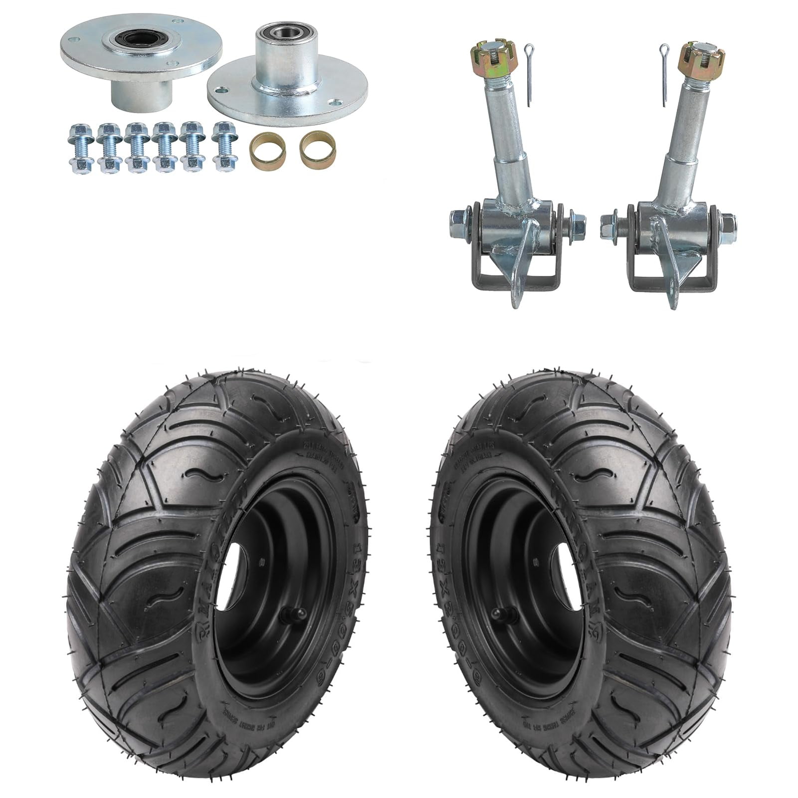 2pcs 13x5.00-6 Tire and Wheel Rim Assembly 13x5-6 Lawn Mower Tire 6" Go ...